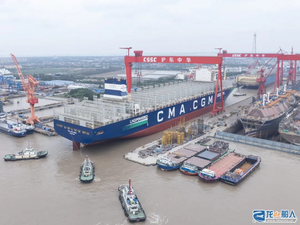 The world's first 24,000 TEU dual-fuel container ship is launched ahead ...