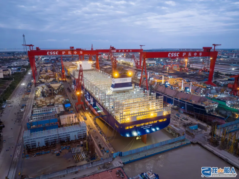The world's first 24,000 TEU dual-fuel container ship is launched ahead ...